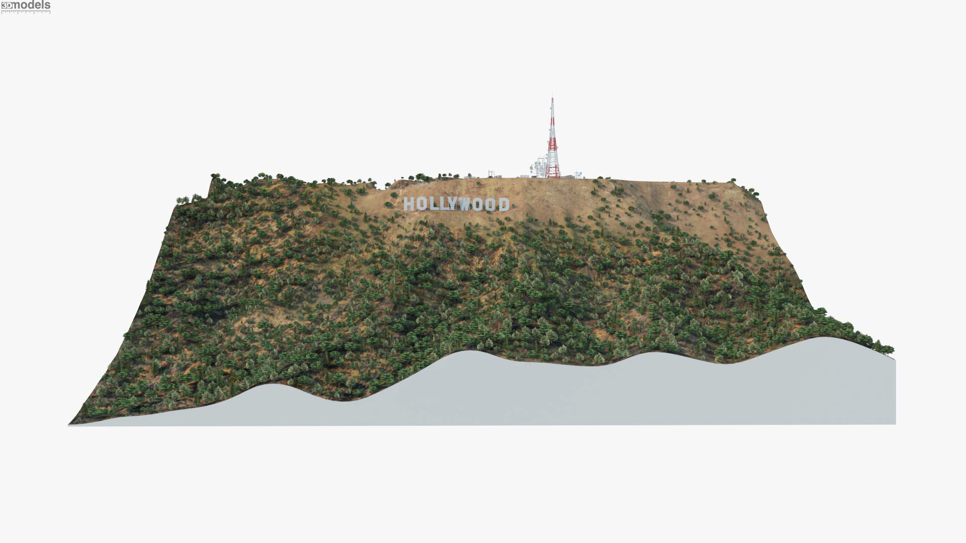 360 view of Hollywood Sign 3D model - 3DModels store