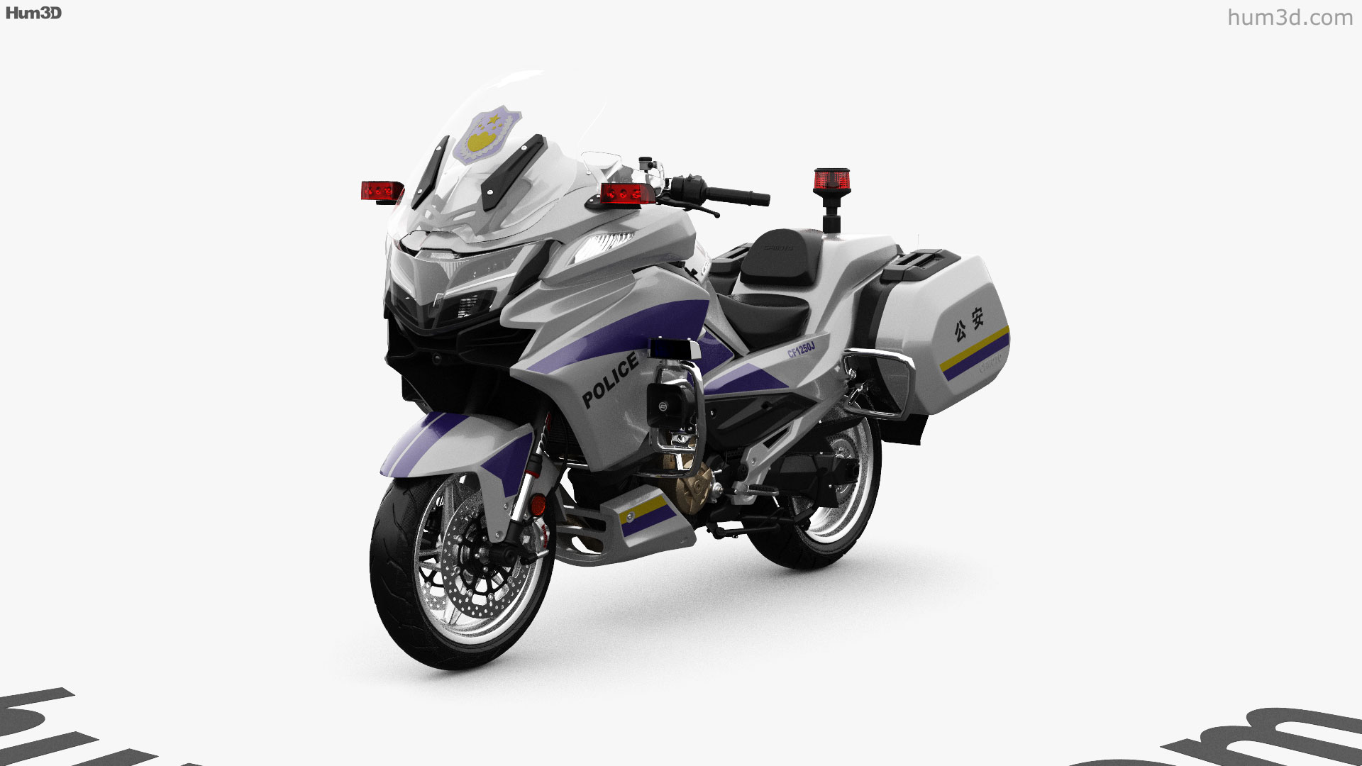 360 view of CFMOTO 1250 J Police 2025 3D model - 3DModels store