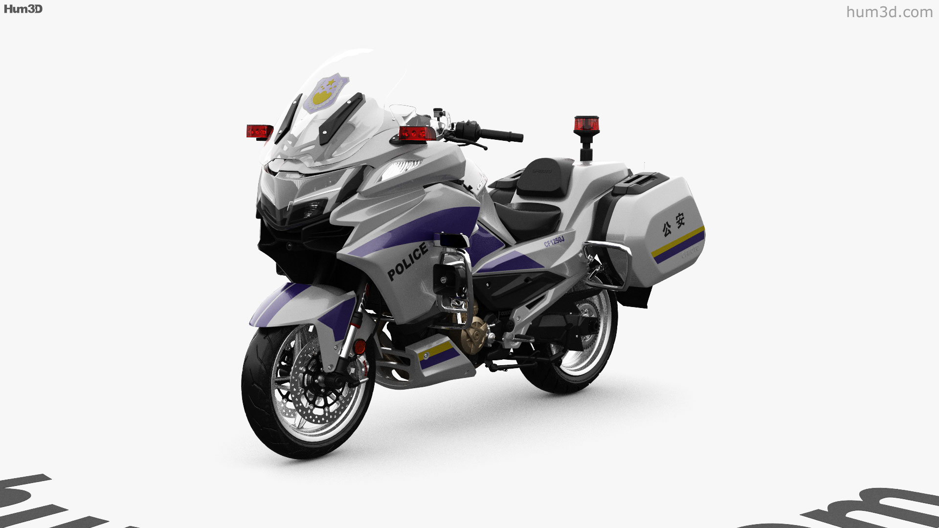 360 view of CFMOTO 1250 J Police 2024 3D model - 3DModels store
