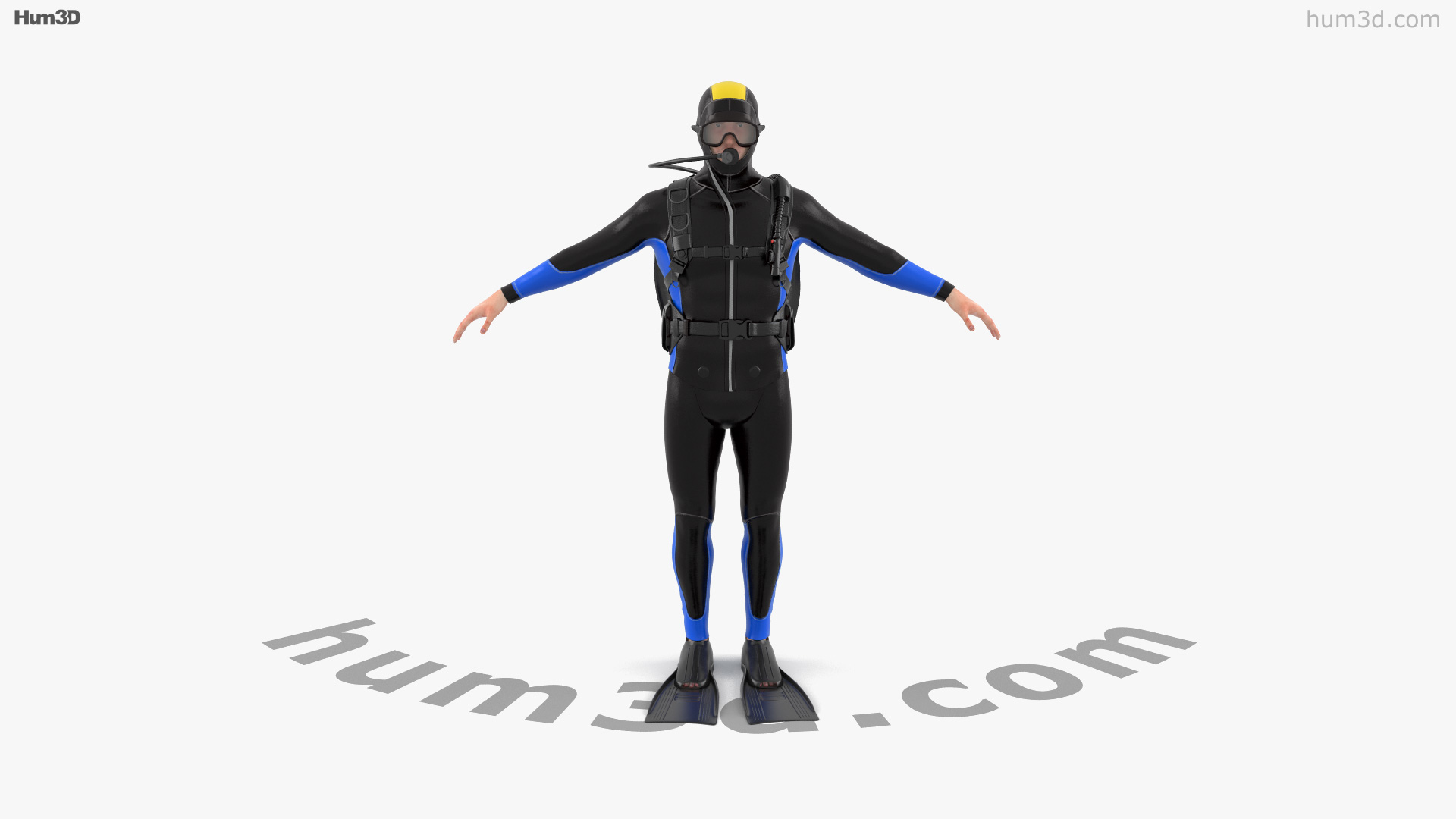 360 view of Diver 3D model - 3DModels store