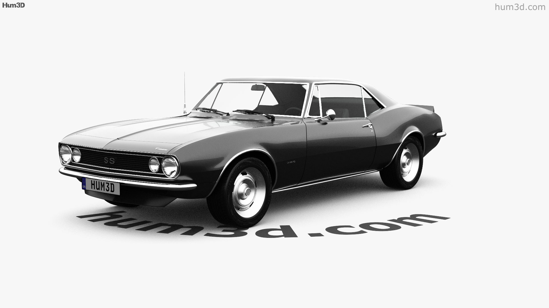 360 view of Chevrolet Camaro SS 1970 3D model - 3DModels store