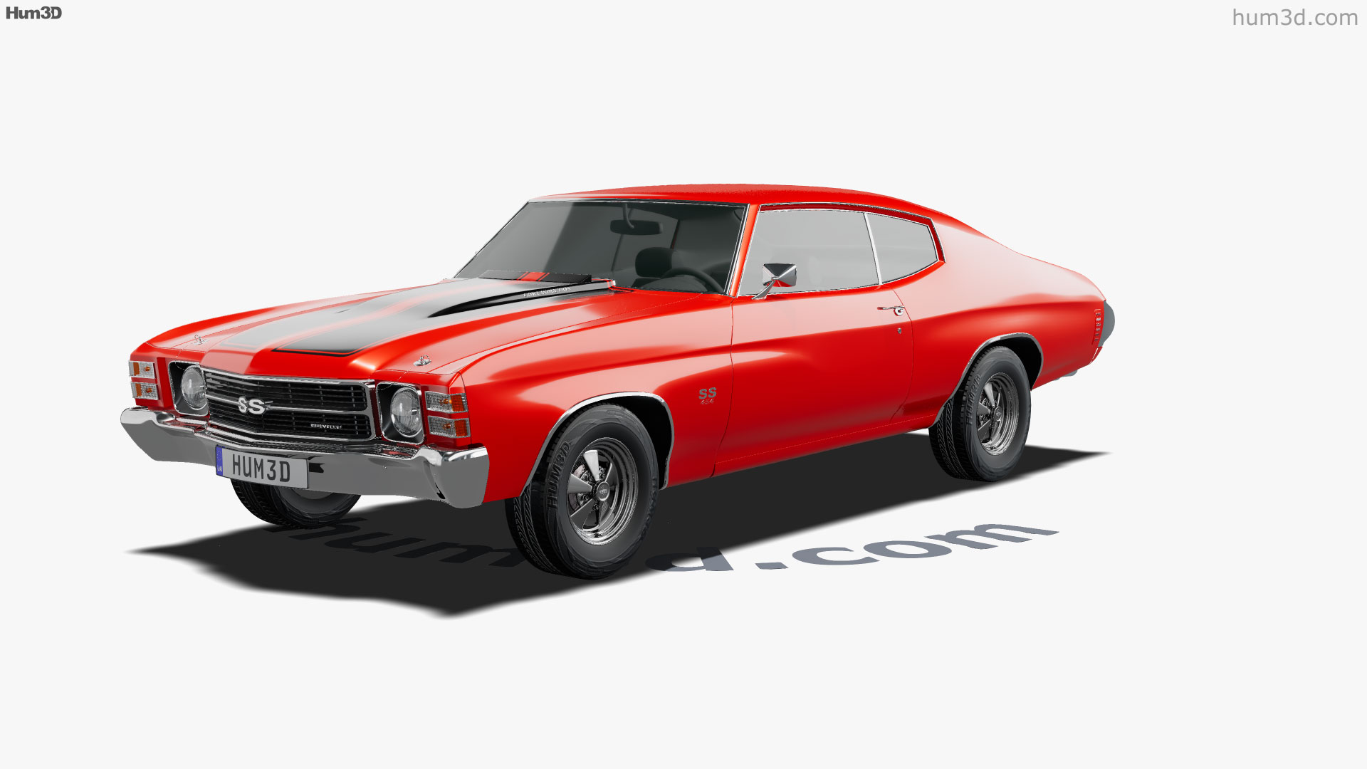 360 view of Chevrolet Chevelle SS 454 hardtop coupe 1974 3D model ...