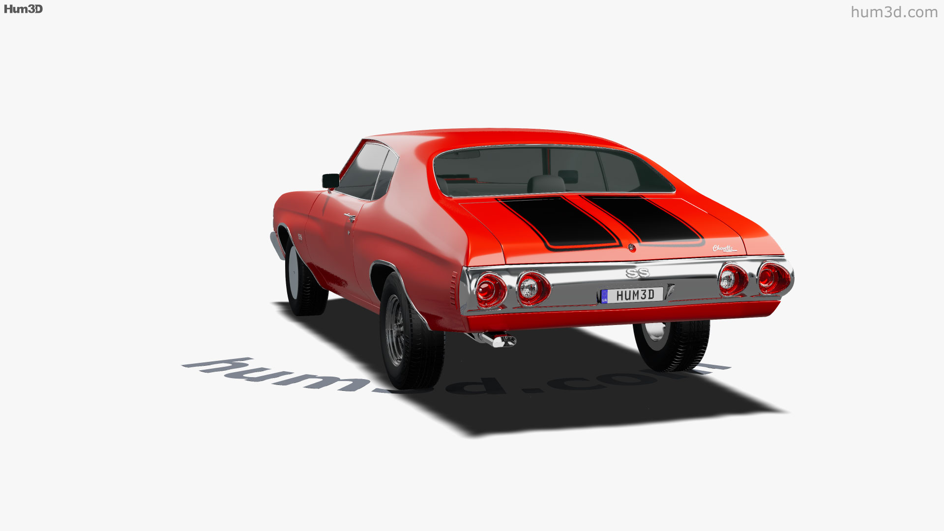 360 view of Chevrolet Chevelle SS 454 hardtop coupe 1974 3D model ...