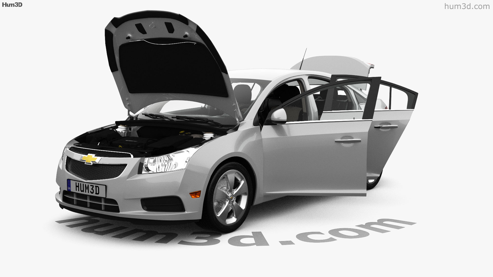 360 view of Chevrolet Cruze sedan with HQ interior and engine 2012 3D ...
