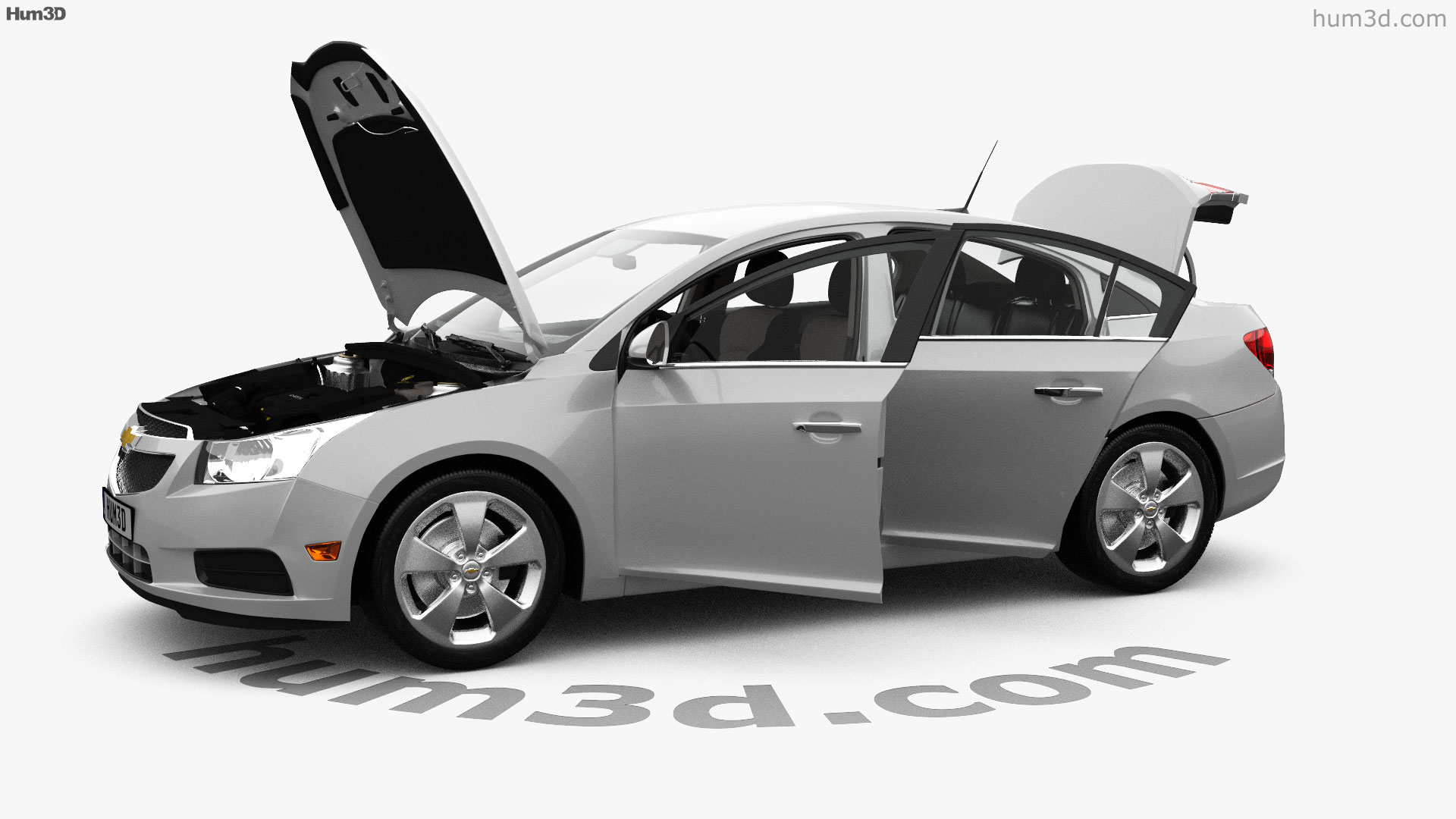 360 view of Chevrolet Cruze sedan with HQ interior and engine 2012 3D ...