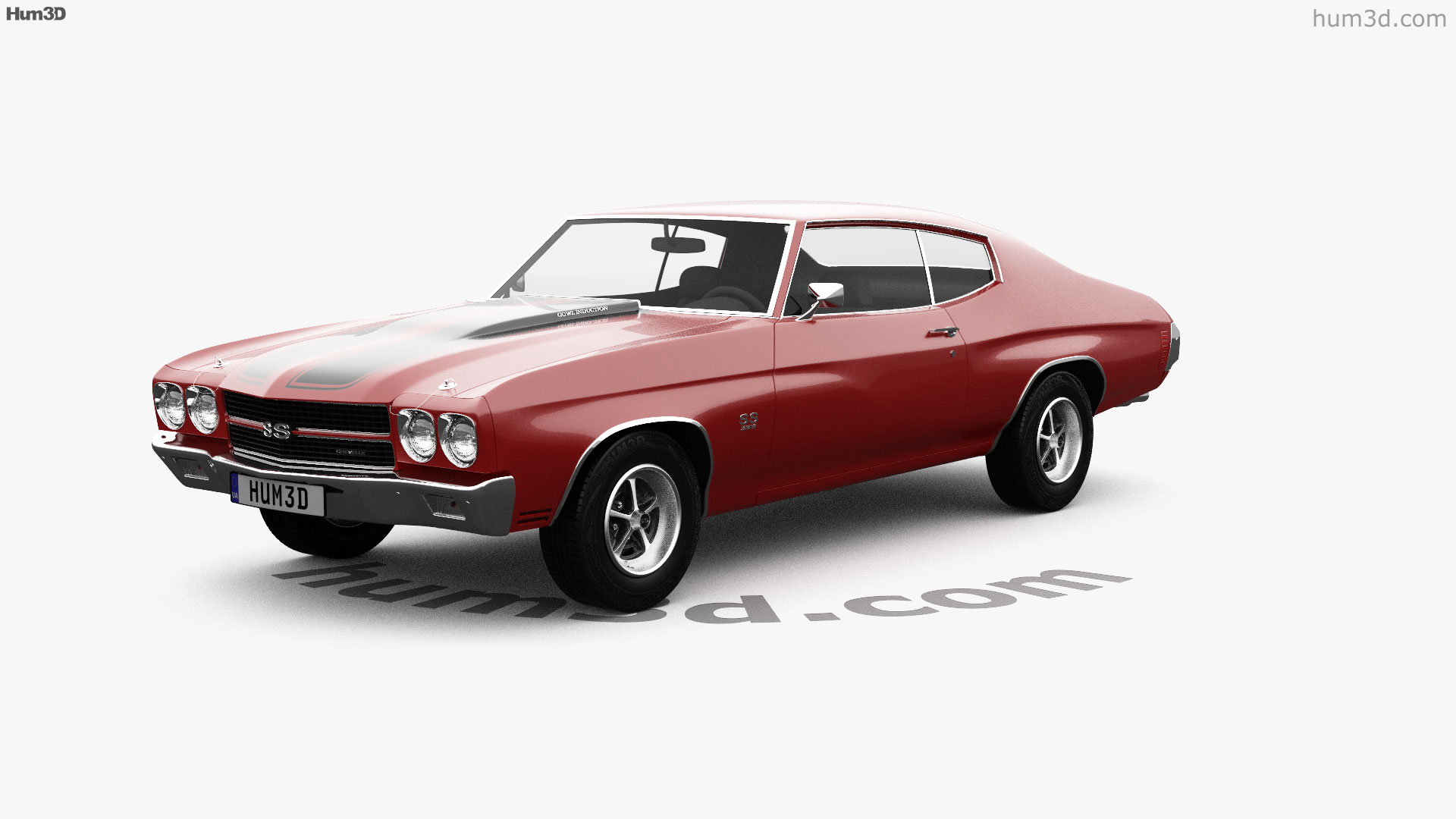 360 view of Chevrolet Chevelle SS 396 hardtop coupe 1970 3D model ...