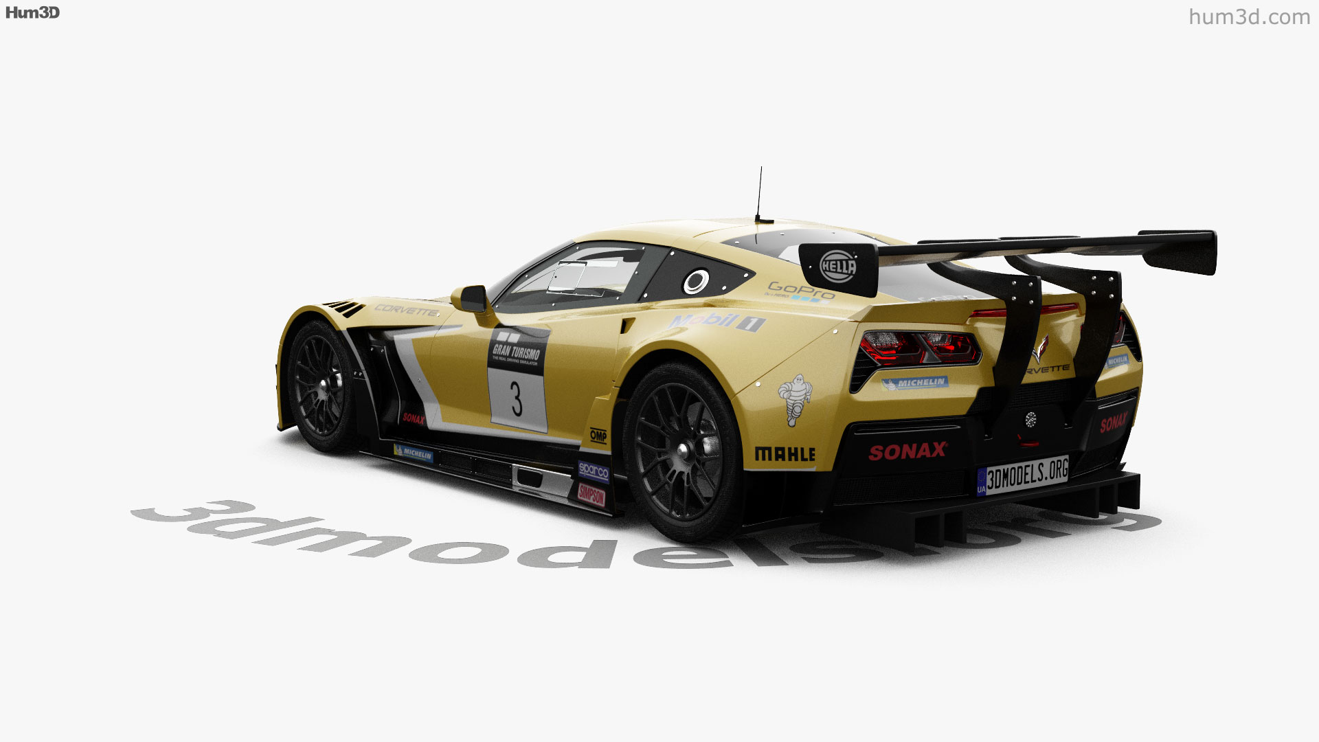 360 view of Chevrolet Corvette gr3 2023 3D model - 3DModels store