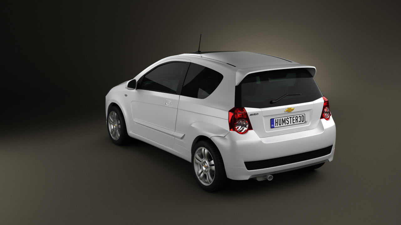 360 view of Chevrolet Aveo 3door 2010 3D model - 3DModels store