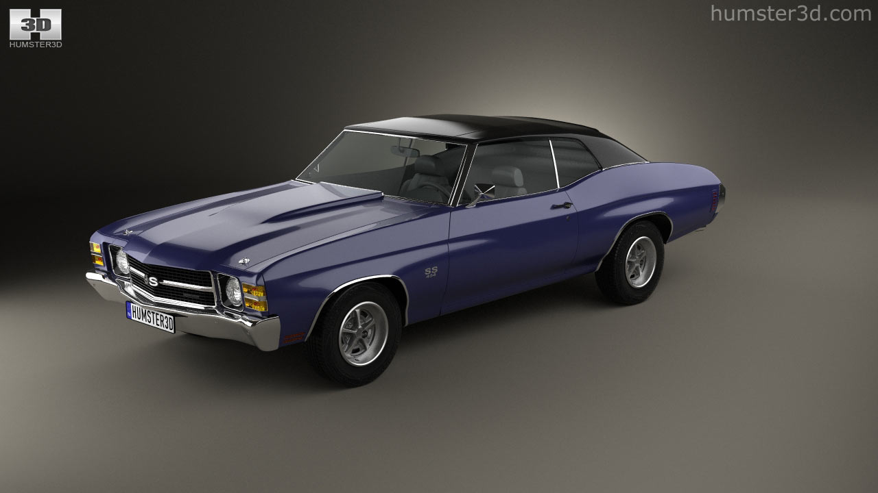 360 view of Chevrolet Chevelle SS 454 LS5 convertible 1971 3D model ...