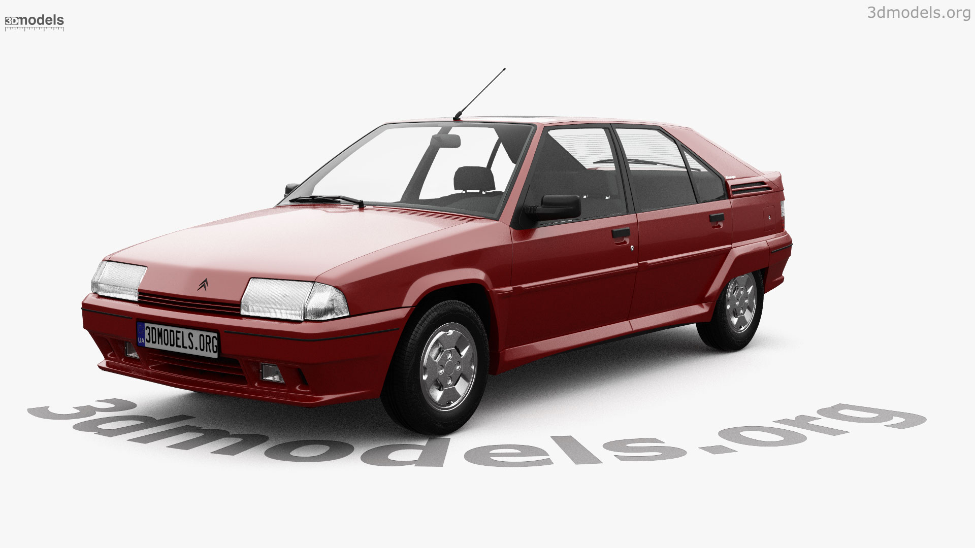 360 view of Citroen BX GTi 16V 1994 3D model - 3DModels store