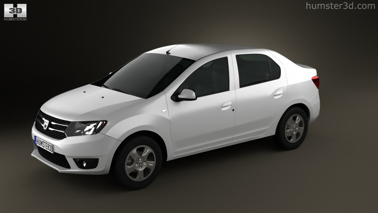 360 view of Dacia Logan II sedan 2016 3D model - 3DModels store