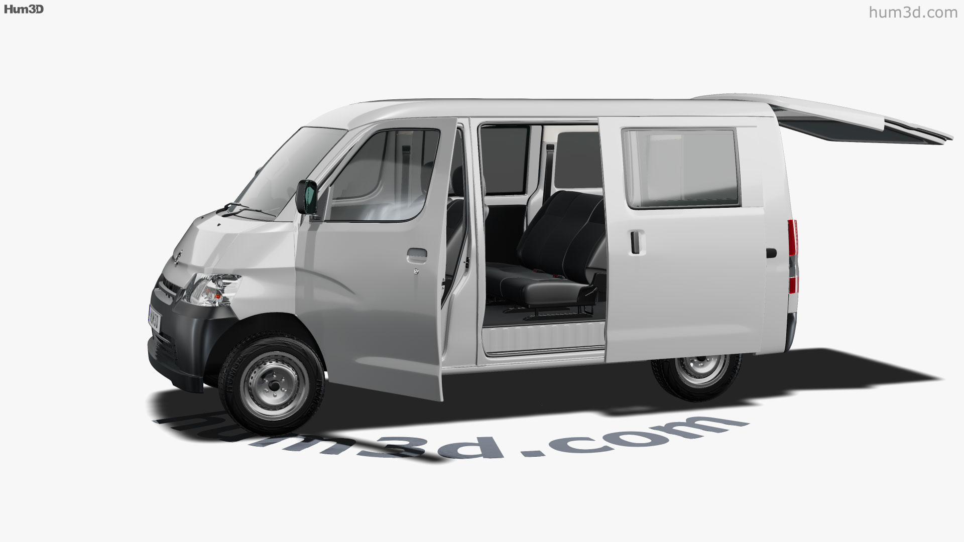360 view of Daihatsu Gran Max Minibus with HQ interior 2015 3D model ...