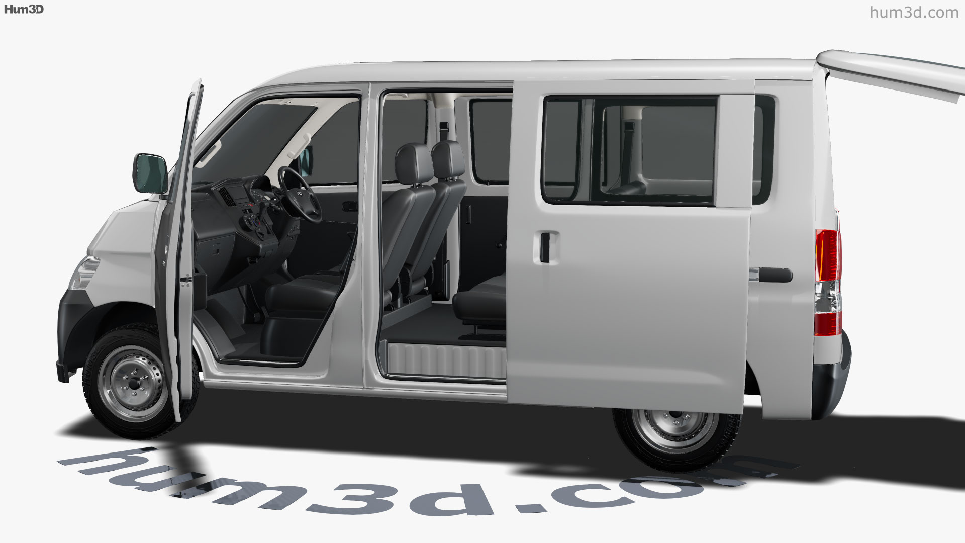 360 view of Daihatsu Gran Max Minibus with HQ interior 2015 3D model ...