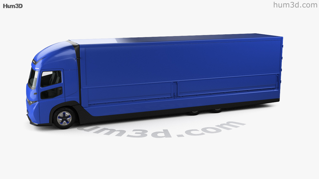 360 view of Daimler E-Fuso Vision One Box Truck 2020 3D model ...