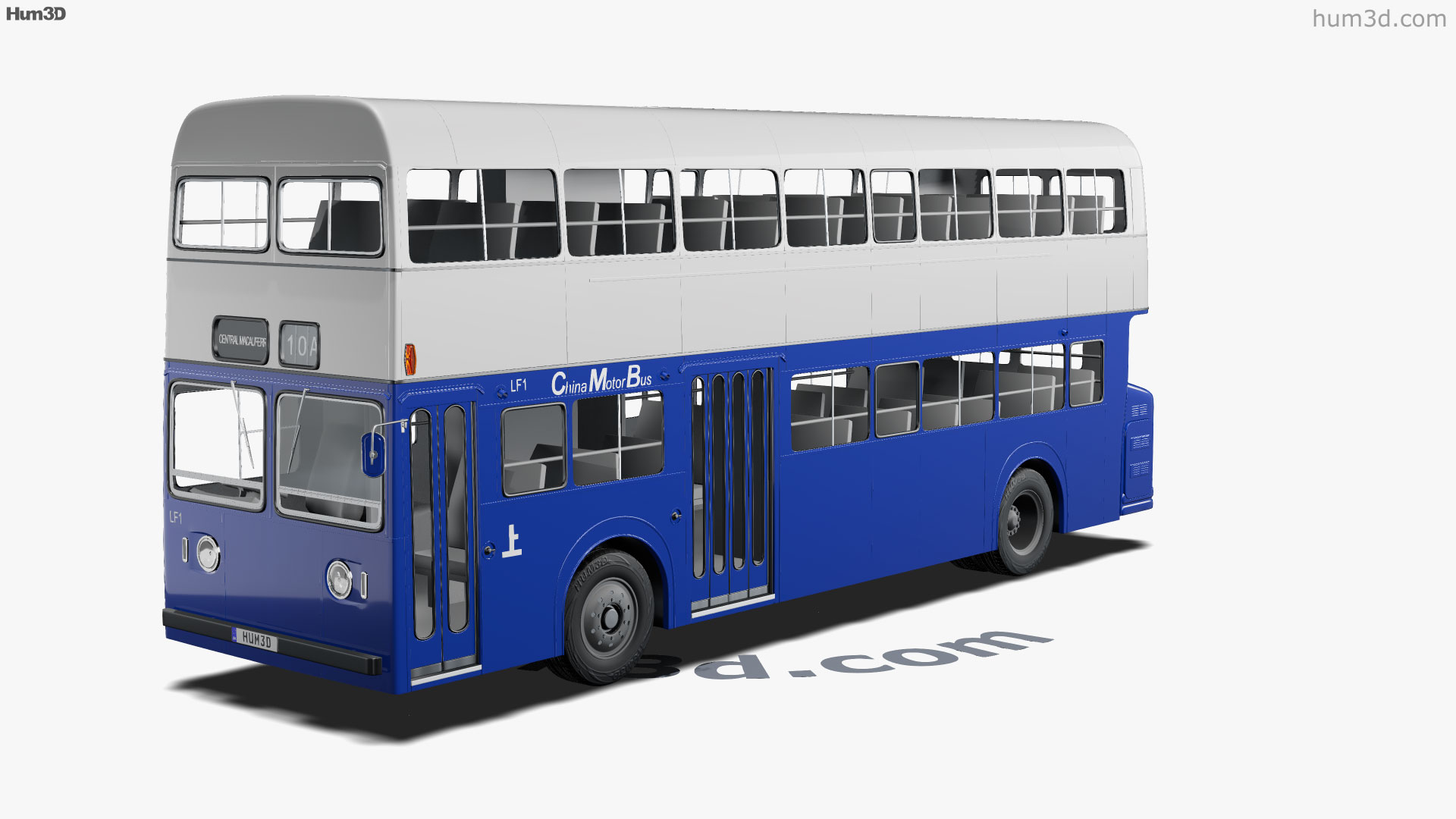 360 view of Daimler Fleetline CRG6 Double-Decker Bus 1965 3D model ...