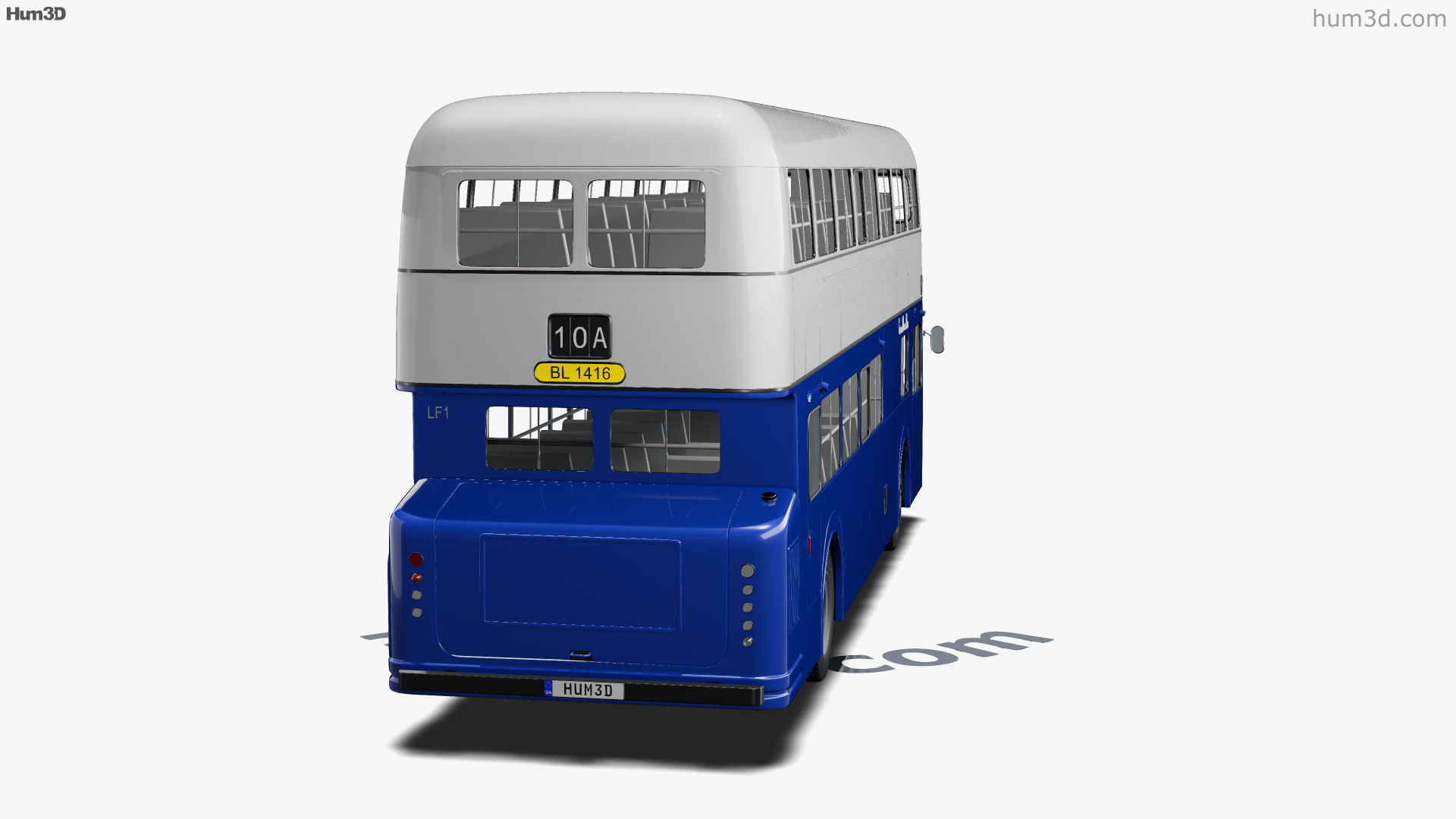 360 view of Daimler Fleetline CRG6 Double-Decker Bus 1965 3D model ...