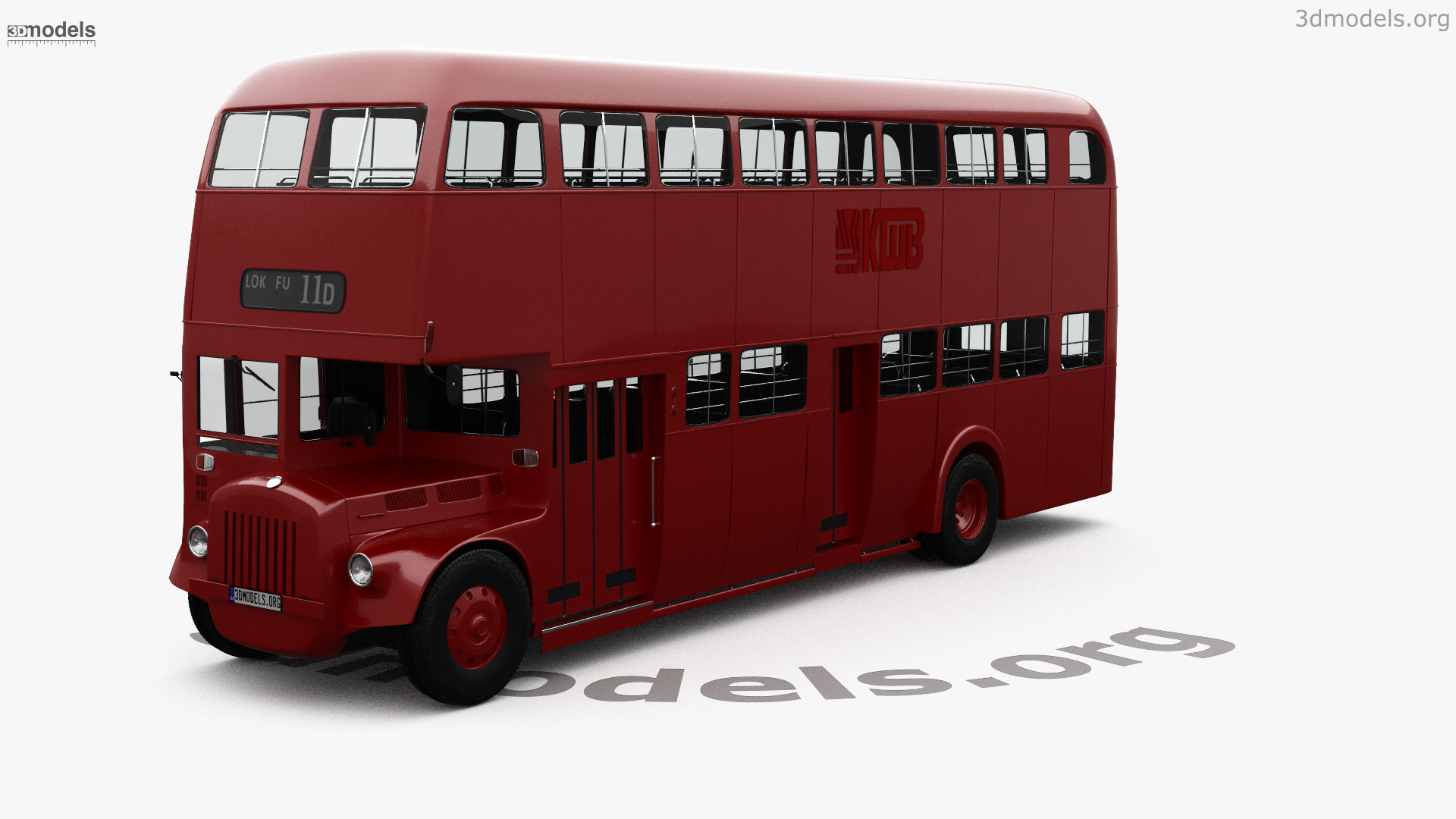 360 view of Daimler E Double-Decker Bus 1965 3D model - 3DModels store
