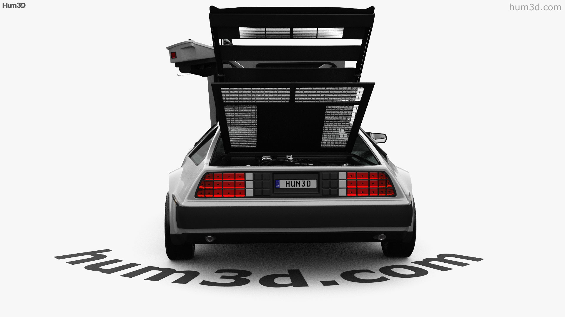 360 view of DeLorean DMC-12 with HQ interior and engine 1984 3D model ...