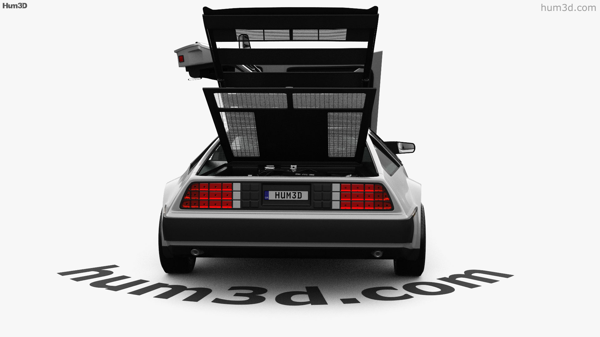 360 view of DeLorean DMC-12 with HQ interior and engine 1984 3D model ...