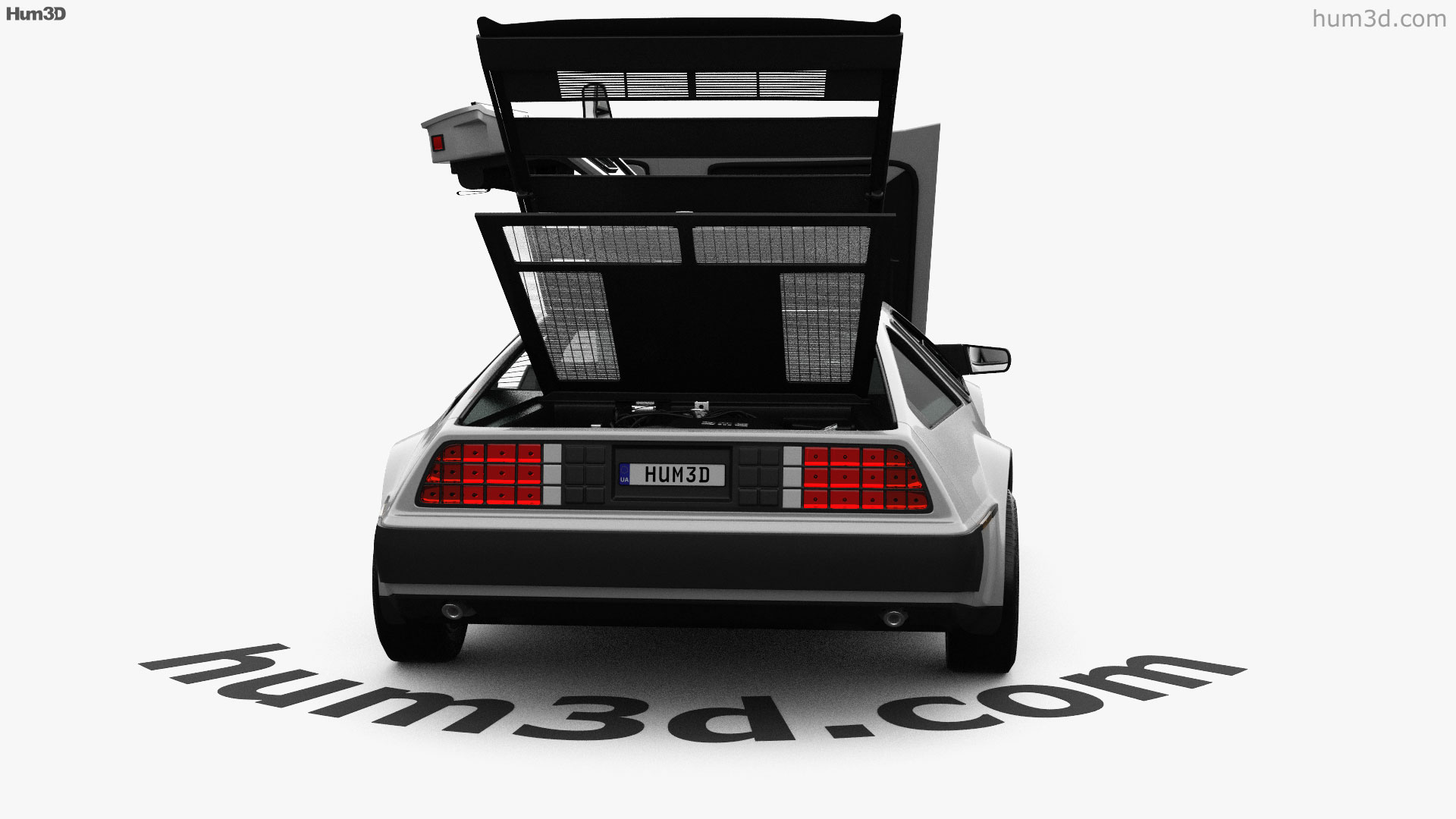 360 view of DeLorean DMC-12 with HQ interior and engine 1984 3D model ...
