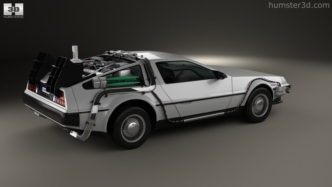 360 view of Back to the Future DeLorean car 3D model - 3DModels store
