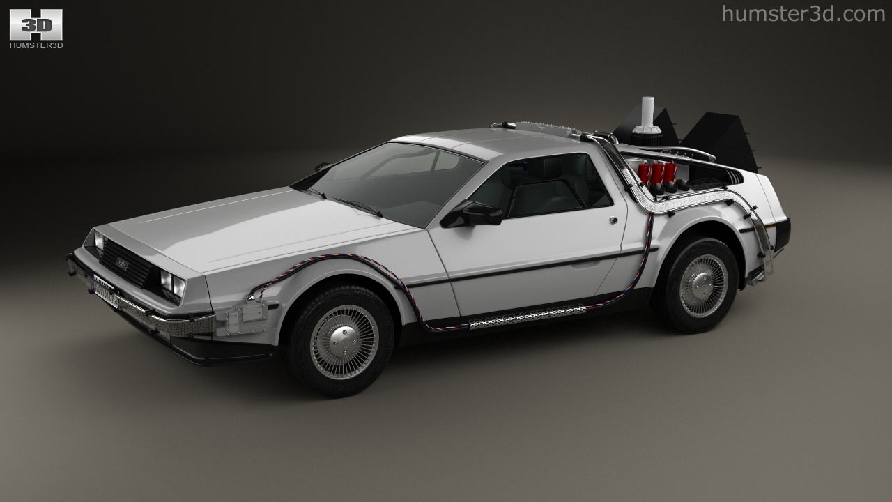 360 view of Back to the Future DeLorean car 3D model - 3DModels store