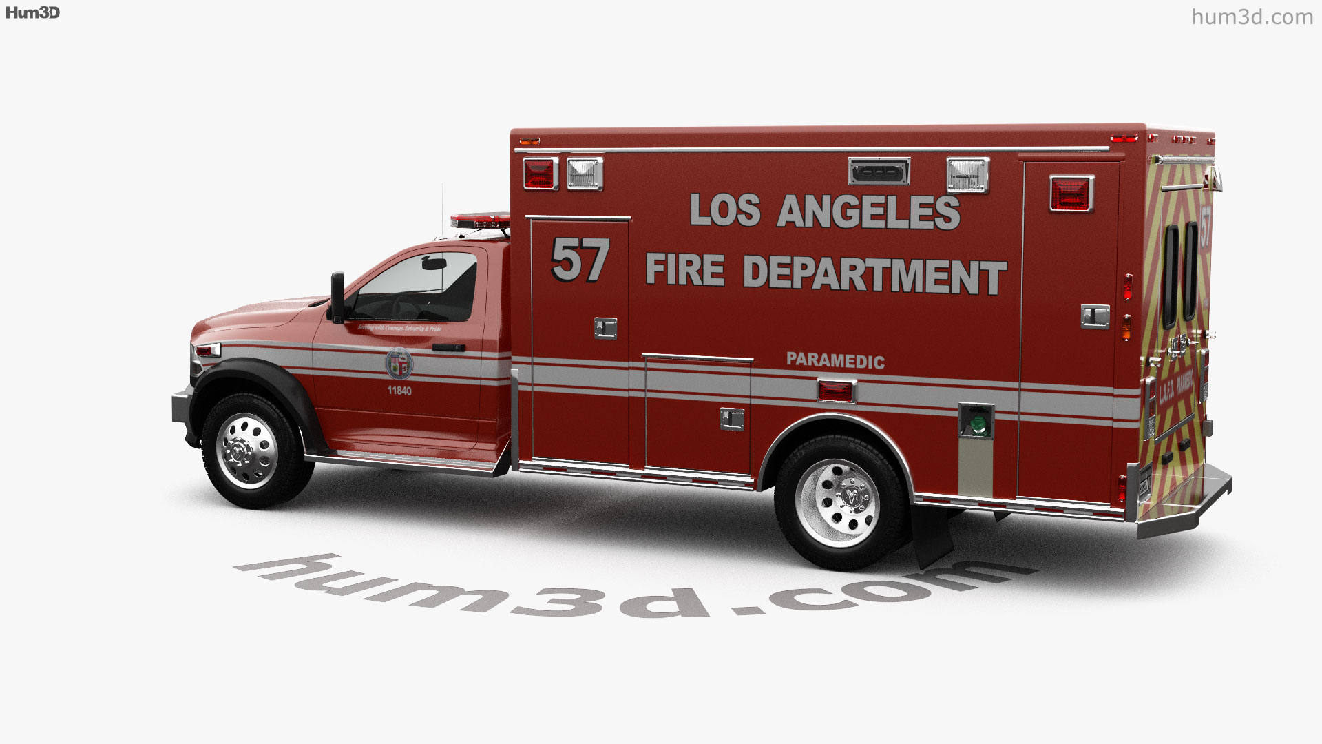 360 view of Dodge Ram LAFD Paramedic 2016 3D model - 3DModels store