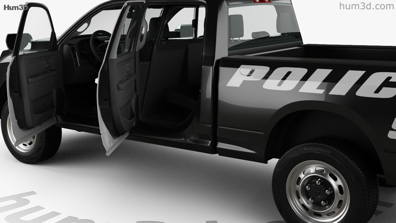 360 view of Dodge Ram Crew Cab Police with HQ interior 2019 3D model ...