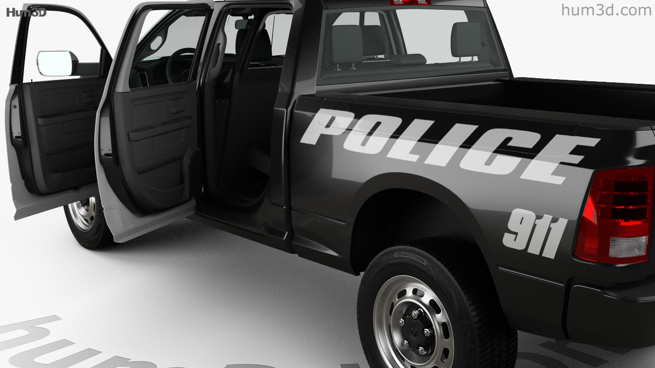 360 view of Dodge Ram Crew Cab Police with HQ interior 2019 3D model ...