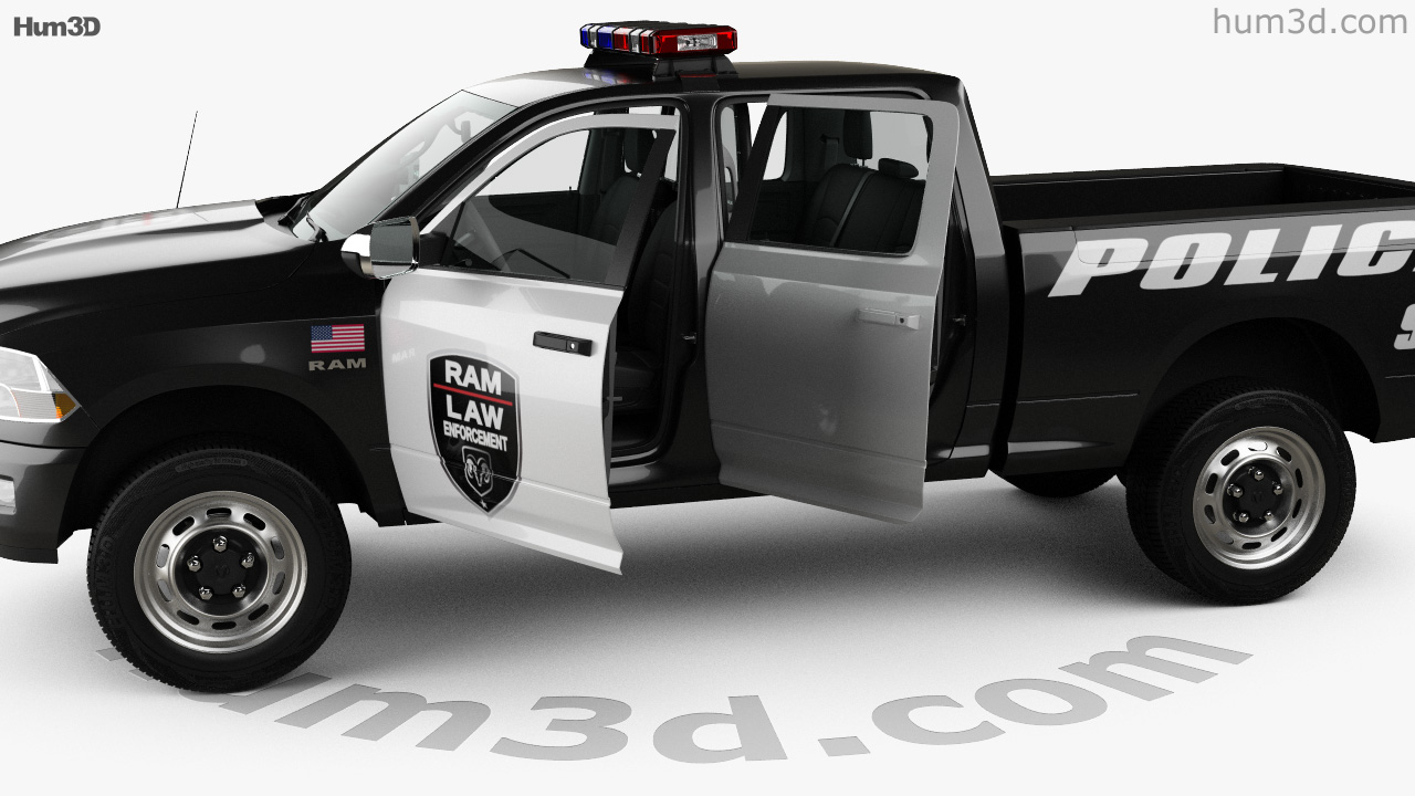 360 view of Dodge Ram Crew Cab Police with HQ interior 2019 3D model ...