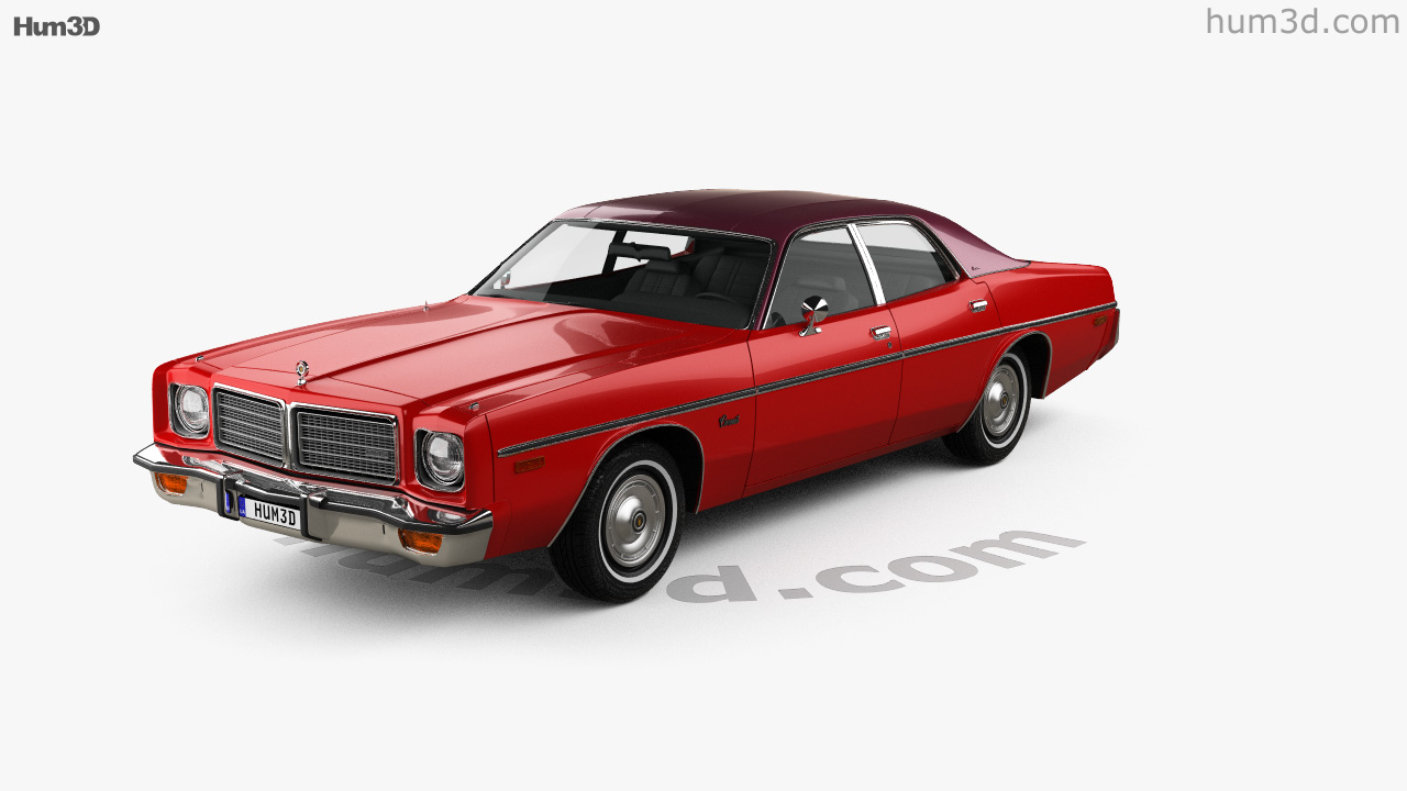 360 view of Dodge Coronet sedan 1975 3D model - 3DModels store