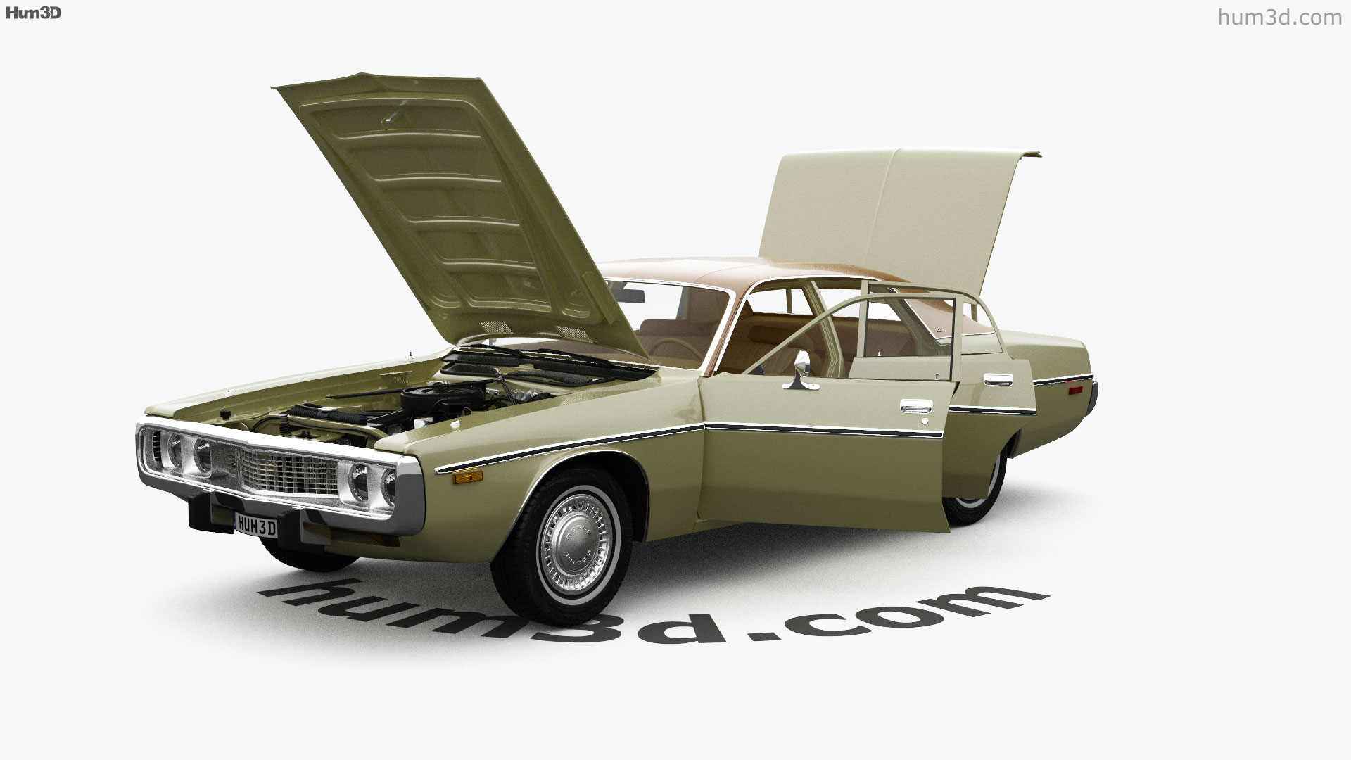360 view of Dodge Coronet sedan Custom V8 318 with HQ interior and ...