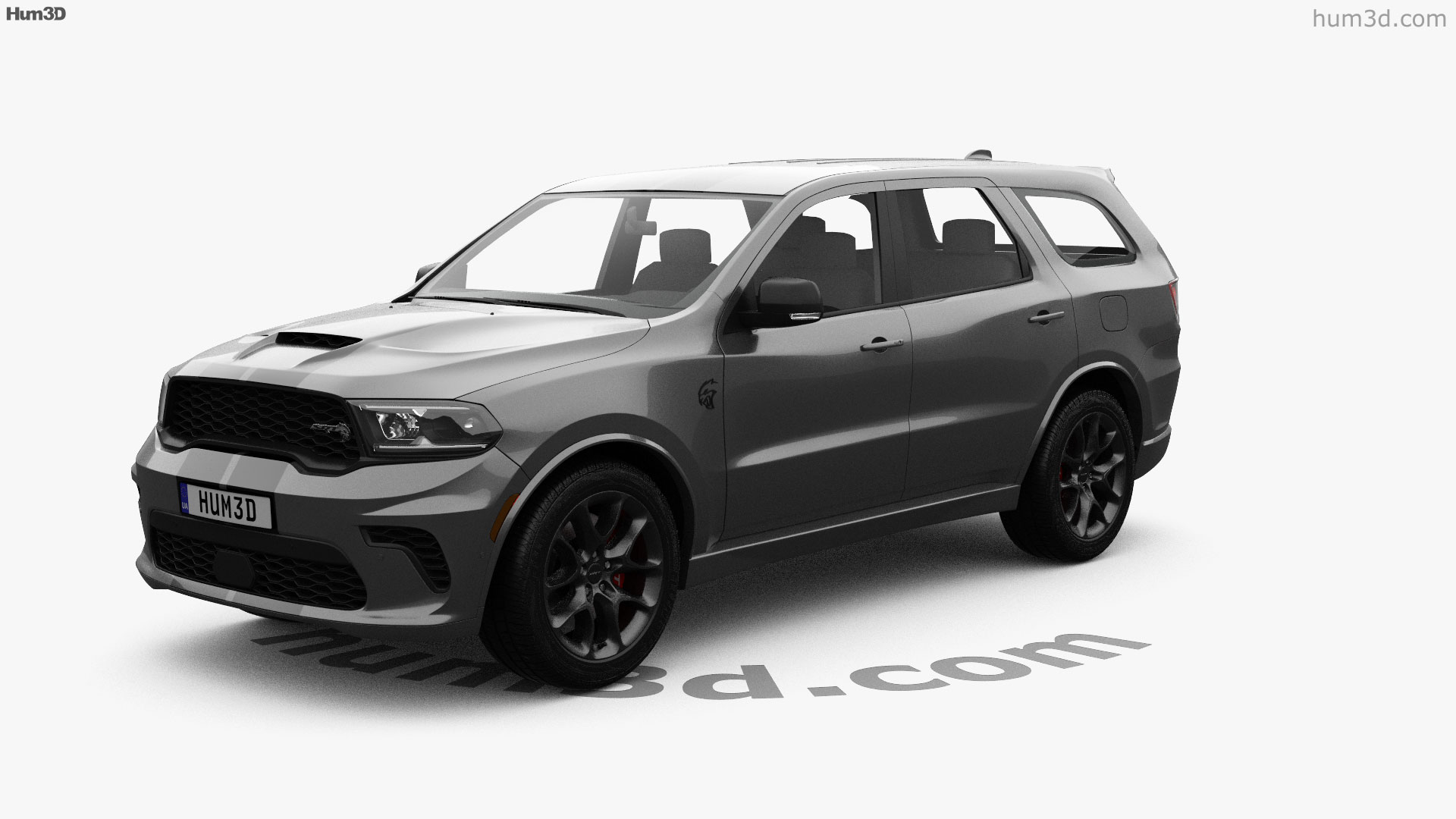 360 view of Dodge Durango SRT Hellcat Black Package 2024 3D model ...