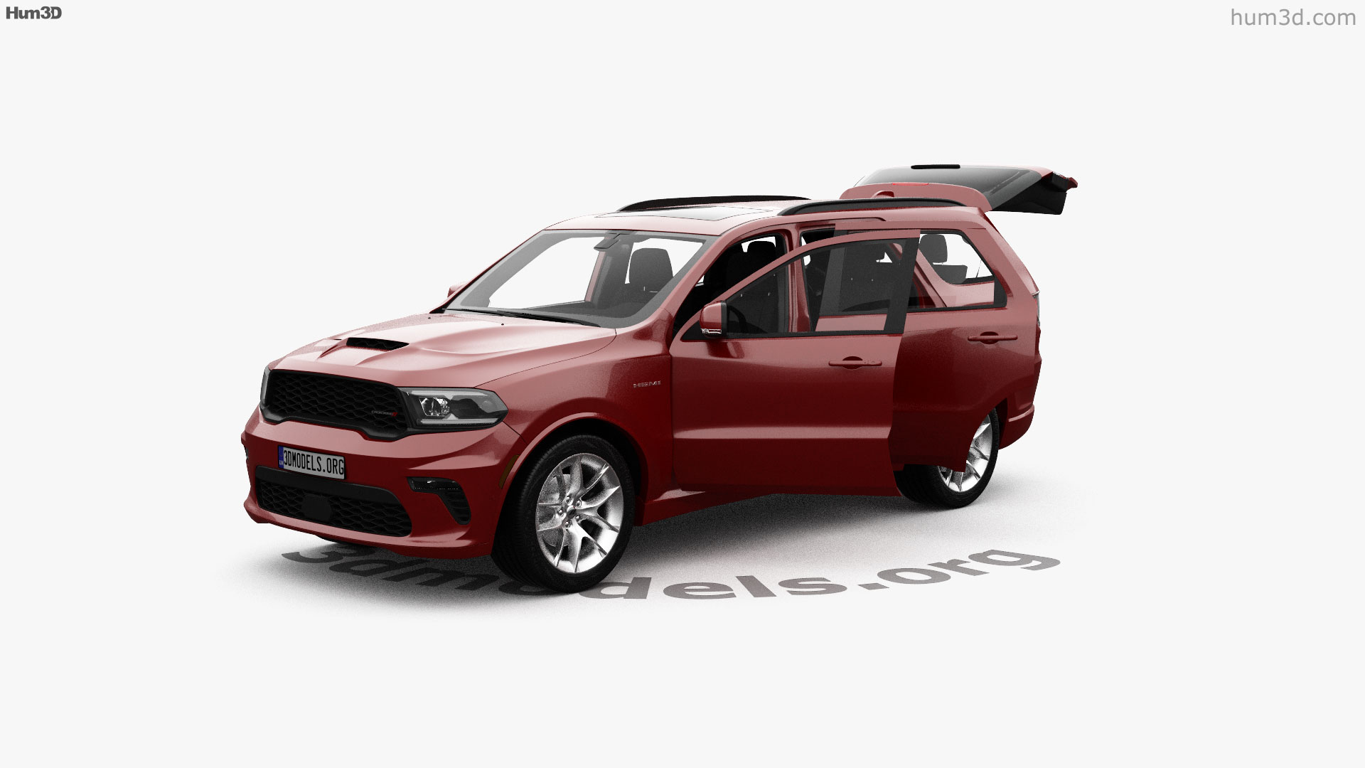 360 view of Dodge Durango RT with HQ interior 2020 3D model - 3DModels ...