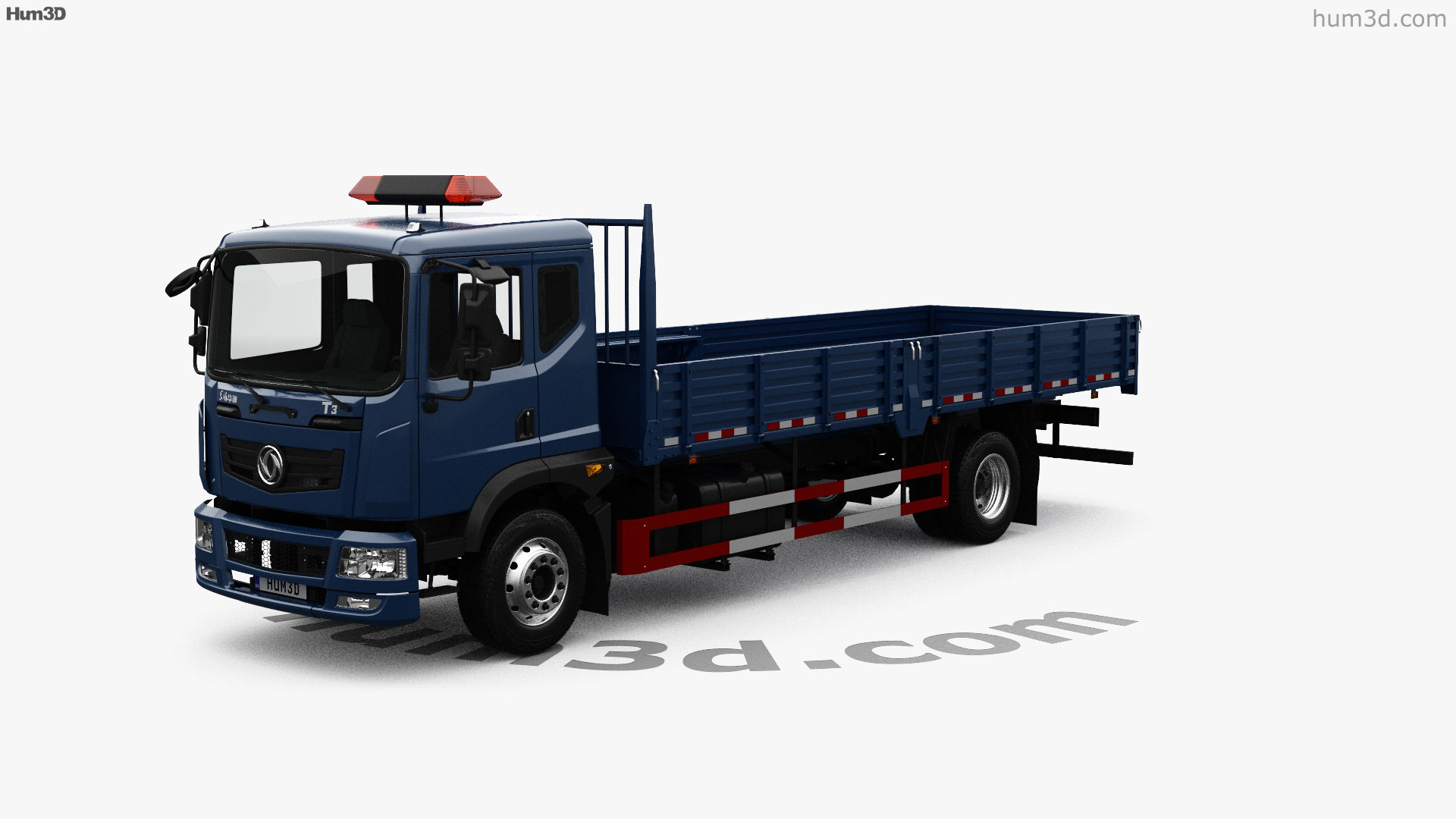 360 view of DongFeng KR Flatbed Truck 2021 3D model - 3DModels store