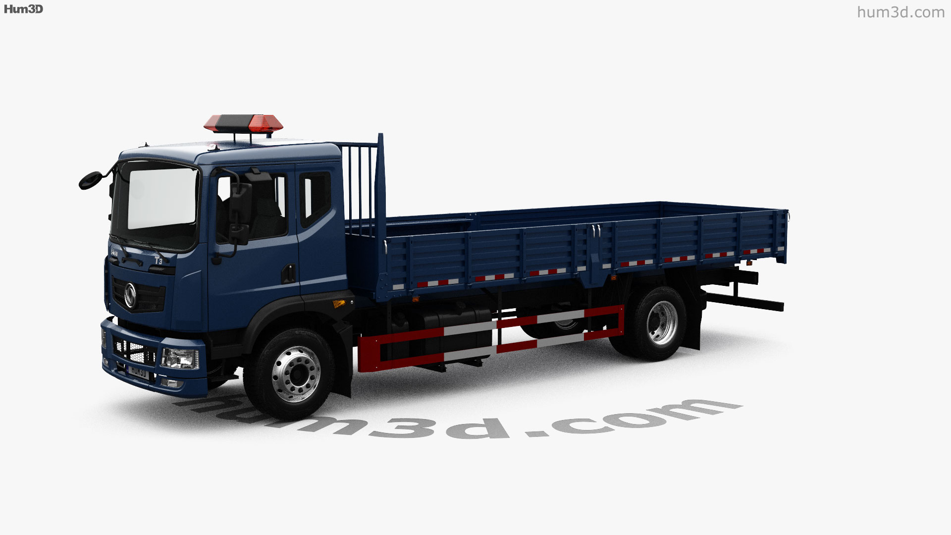 360 view of DongFeng KR Flatbed Truck 2021 3D model - 3DModels store