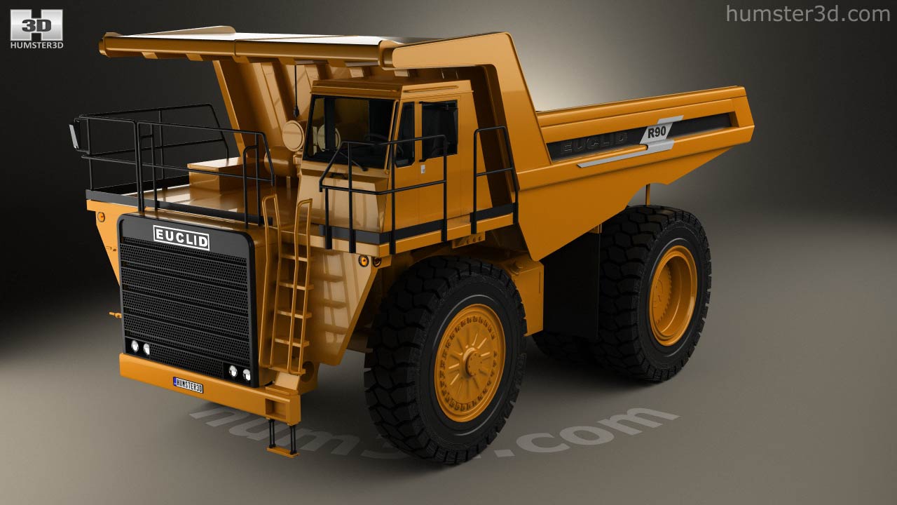 360 view of Euclid R90 Dump Truck 2004 3D model - 3DModels store