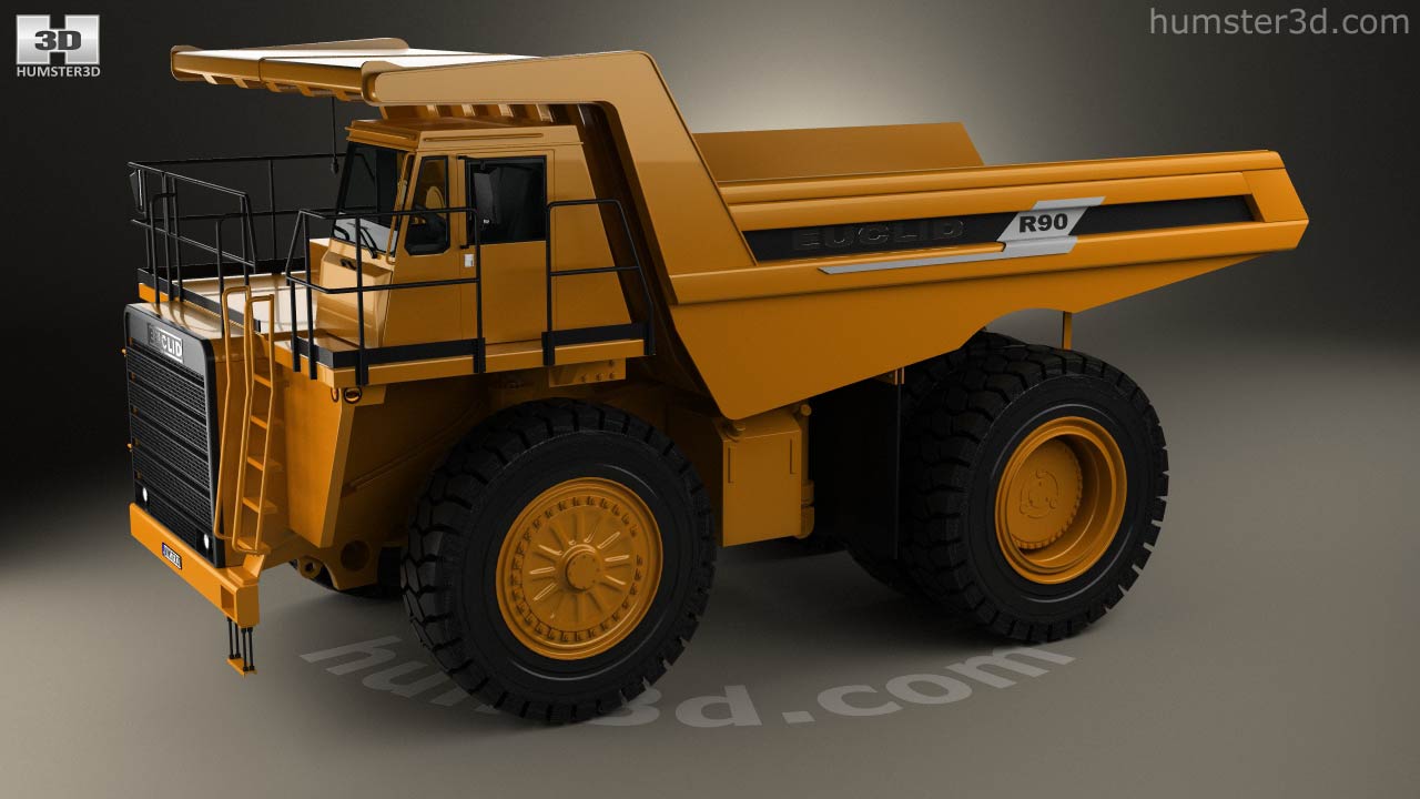 360 view of Euclid R90 Dump Truck 2004 3D model - 3DModels store