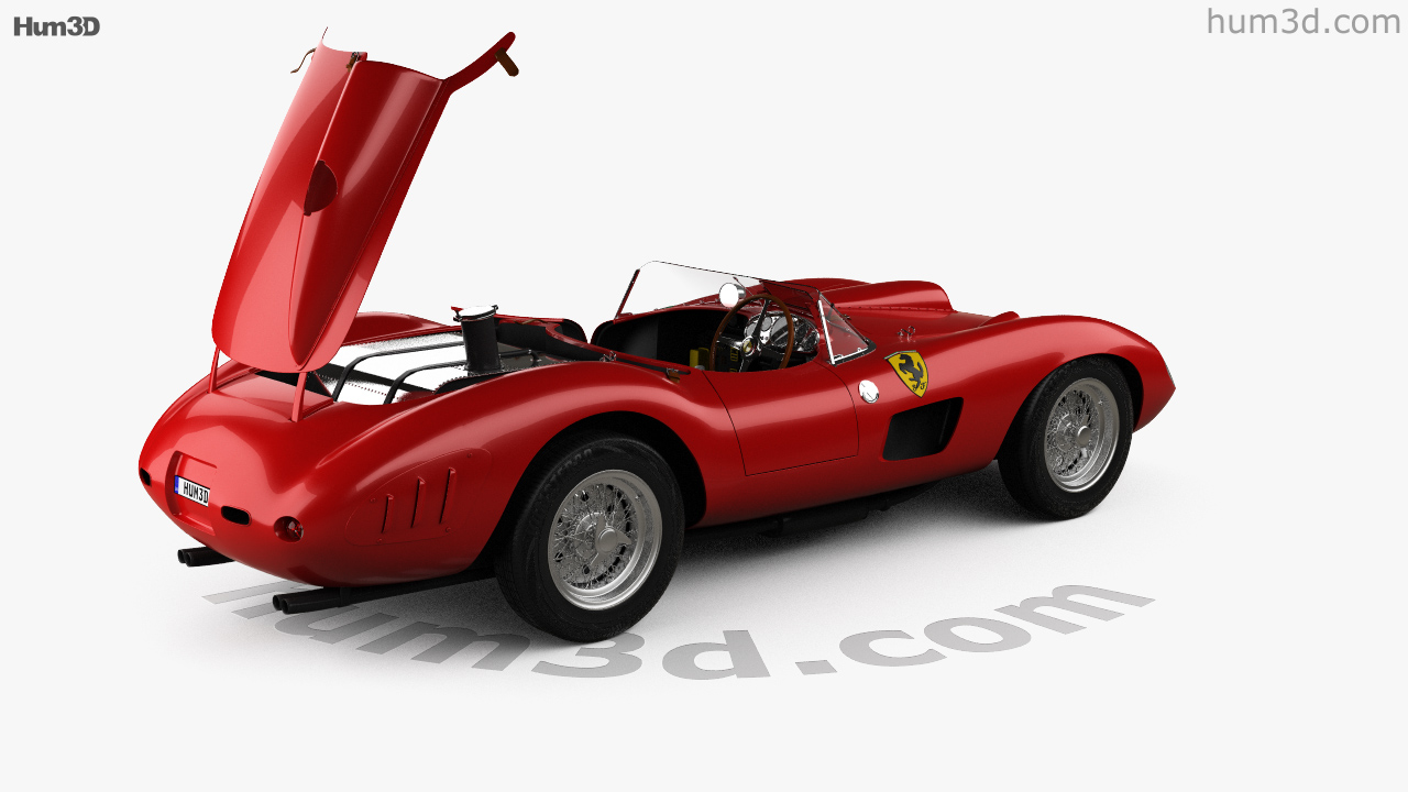 360 view of Ferrari 335 S Spider Scaglietti with HQ interior 1957 3D ...