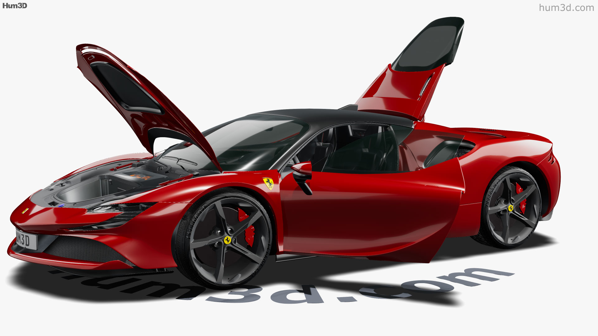 360 view of Ferrari SF90 Stradale with HQ interior and engine 2020 3D ...