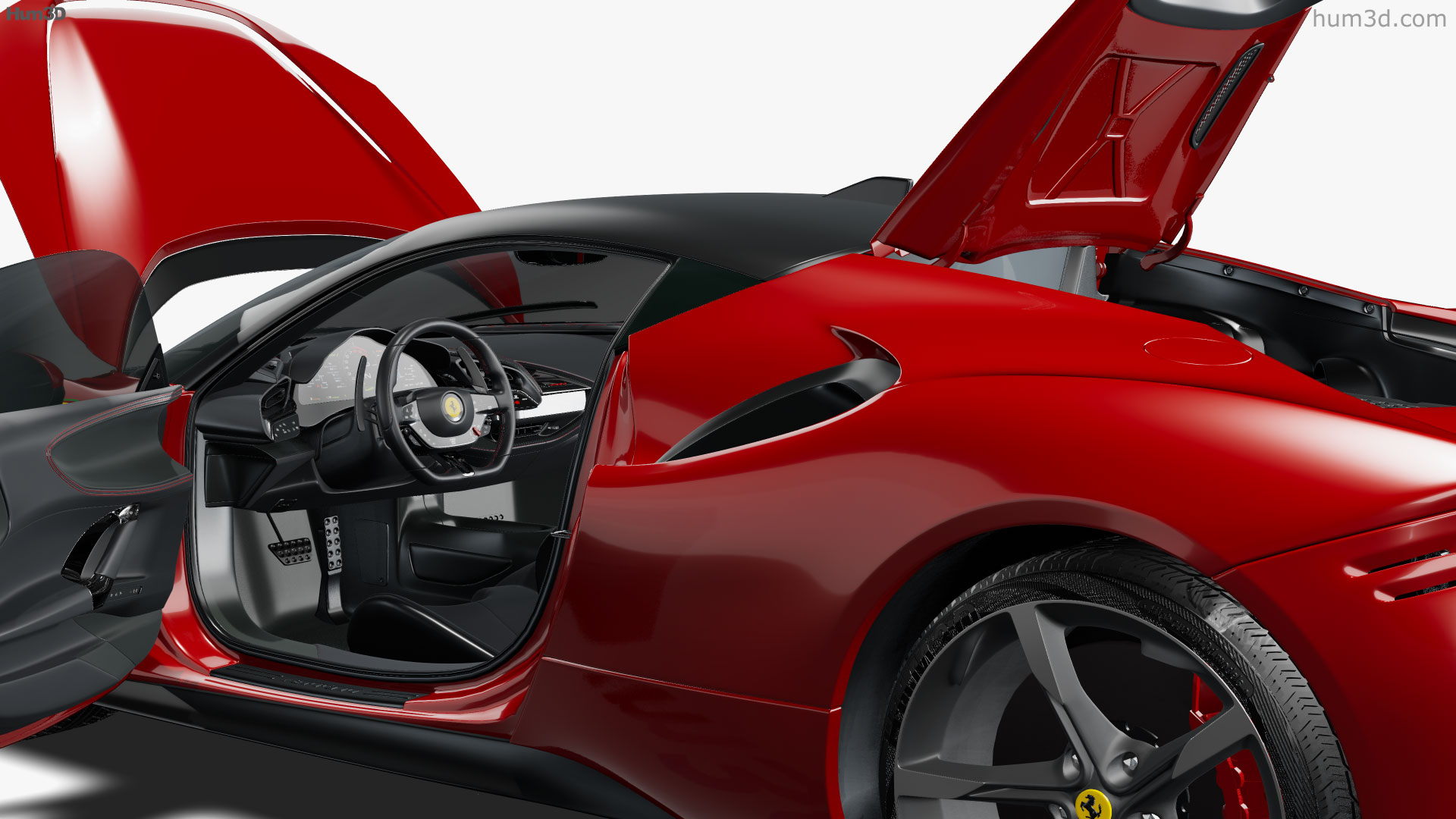 360 view of Ferrari SF90 Stradale with HQ interior and engine 2020 3D ...