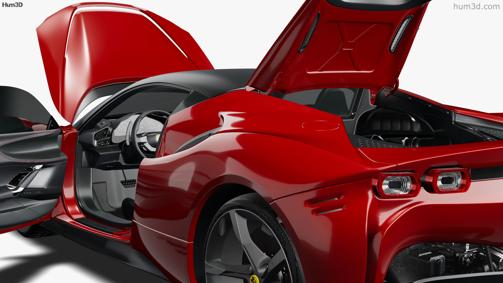 360 view of Ferrari SF90 Stradale with HQ interior and engine 2020 3D ...