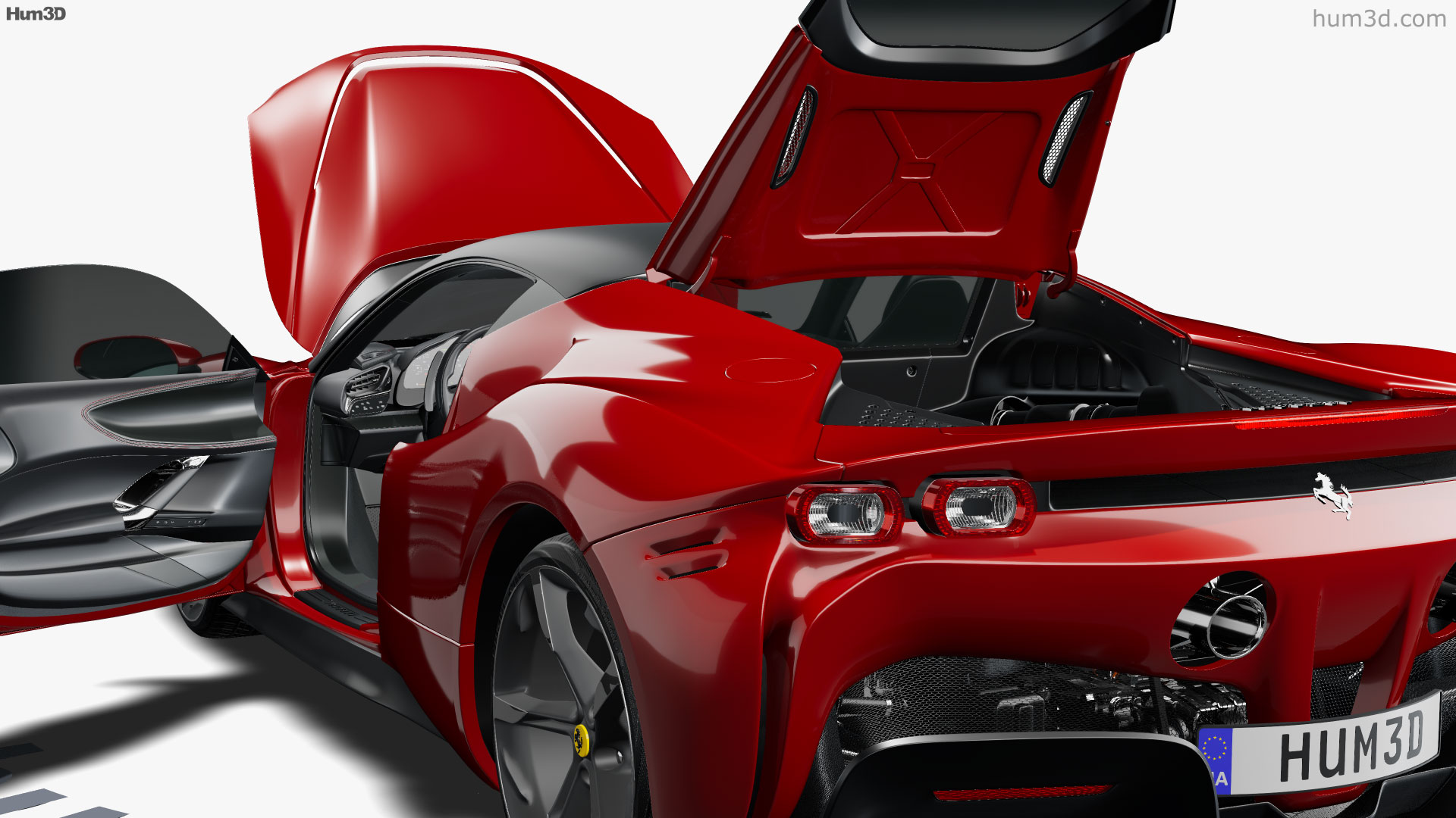 360 view of Ferrari SF90 Stradale with HQ interior and engine 2020 3D ...