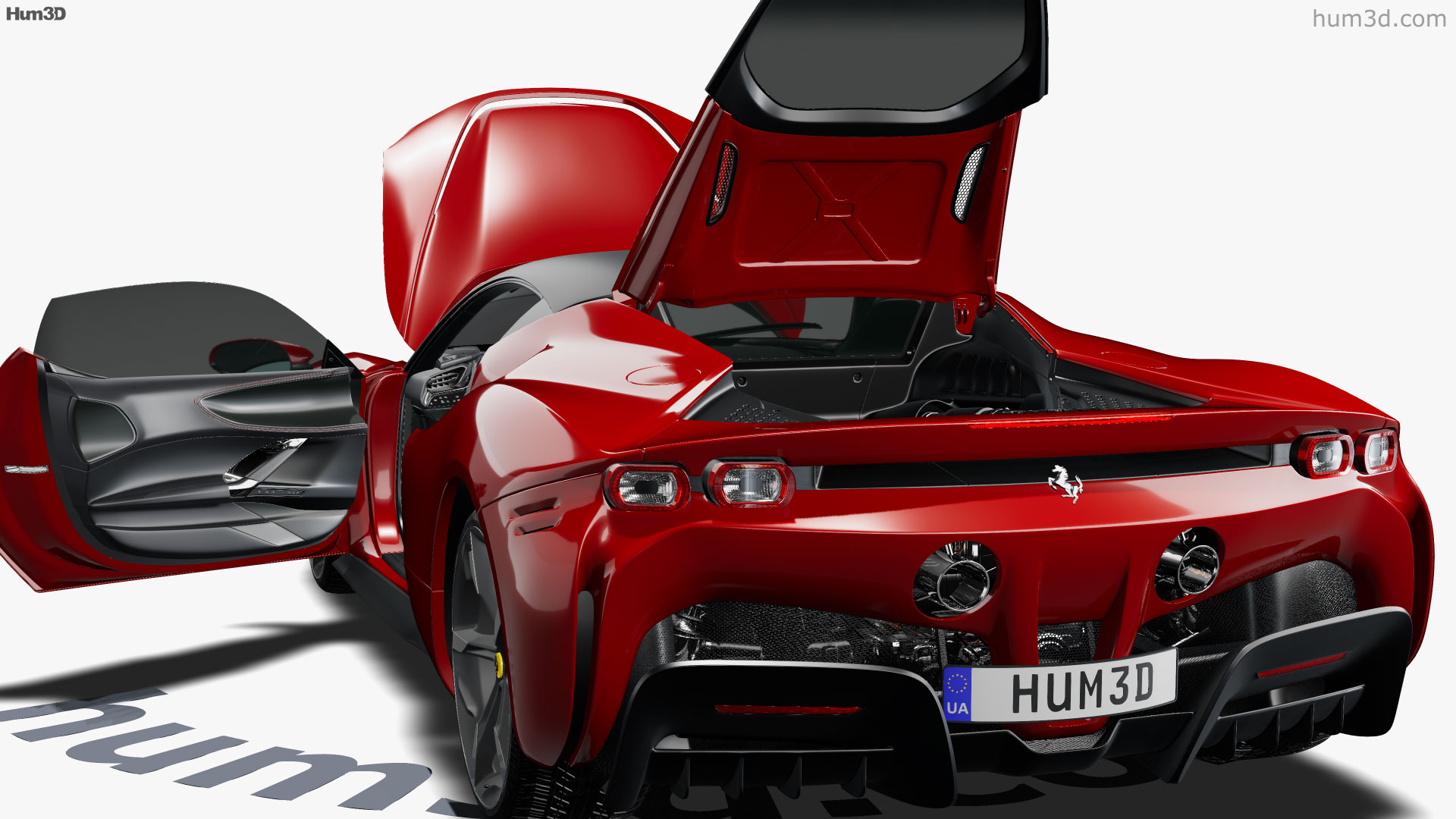 360 view of Ferrari SF90 Stradale with HQ interior and engine 2020 3D ...