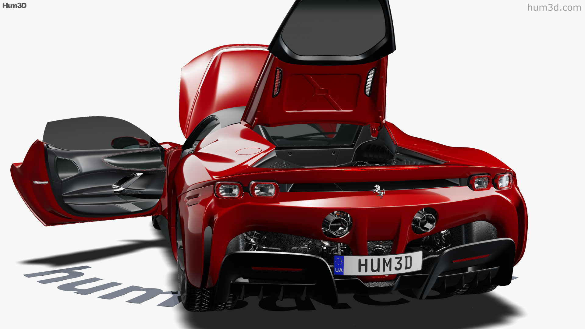 360 view of Ferrari SF90 Stradale with HQ interior and engine 2020 3D ...