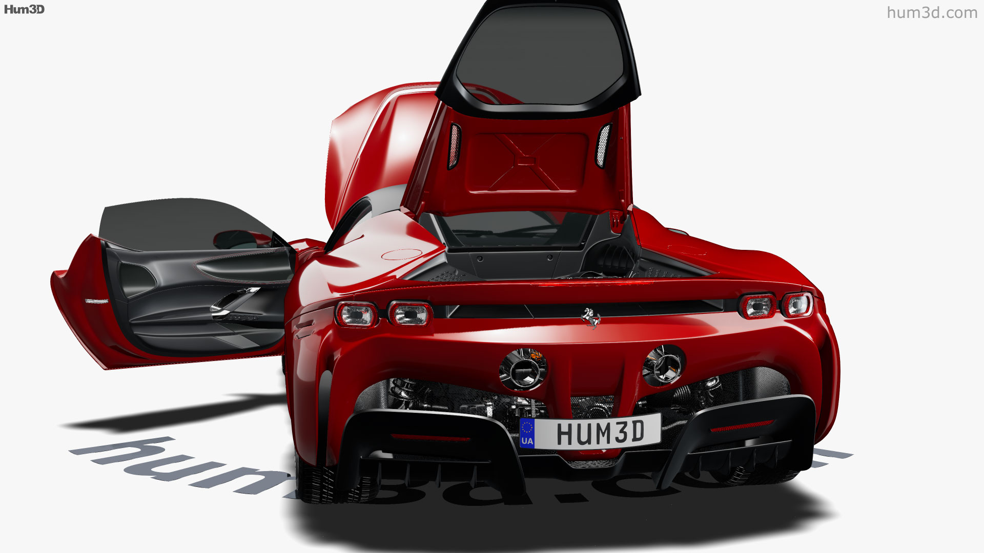 360 view of Ferrari SF90 Stradale with HQ interior and engine 2020 3D ...
