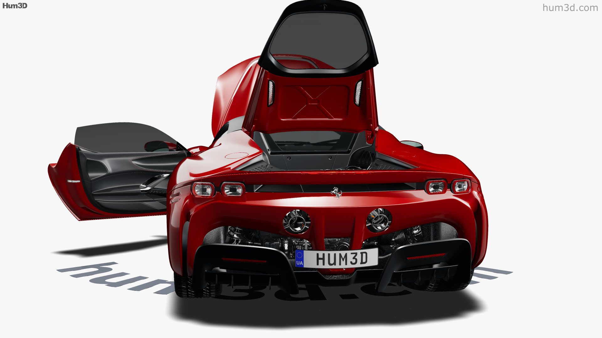 360 view of Ferrari SF90 Stradale with HQ interior and engine 2020 3D ...