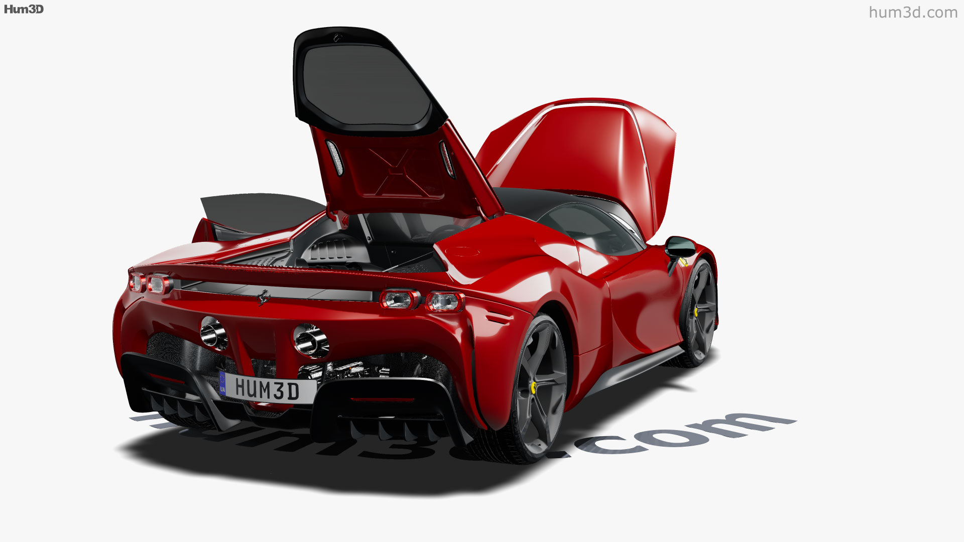 360 view of Ferrari SF90 Stradale with HQ interior and engine 2020 3D ...