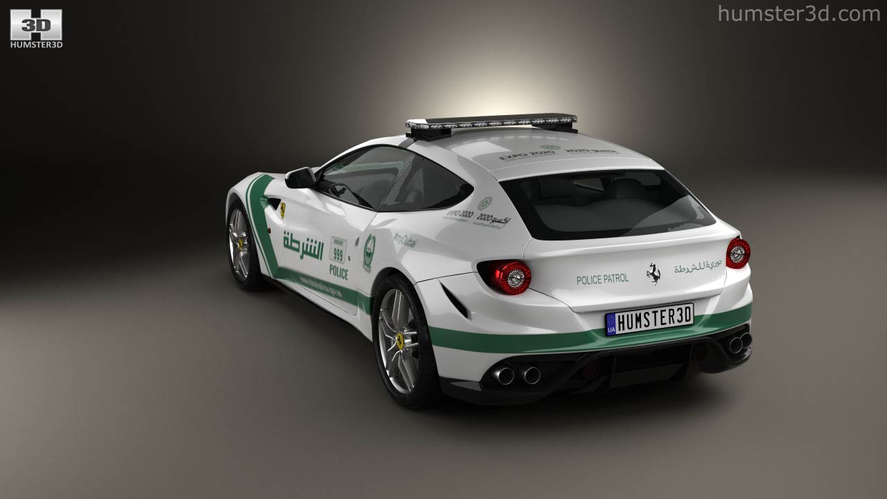 360 view of Ferrari FF Police Dubai 2013 3D model - 3DModels store