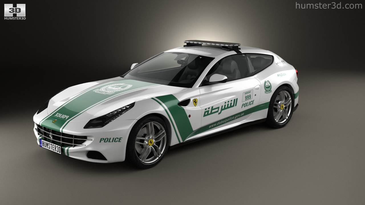 360 view of Ferrari FF Police Dubai 2013 3D model - 3DModels store